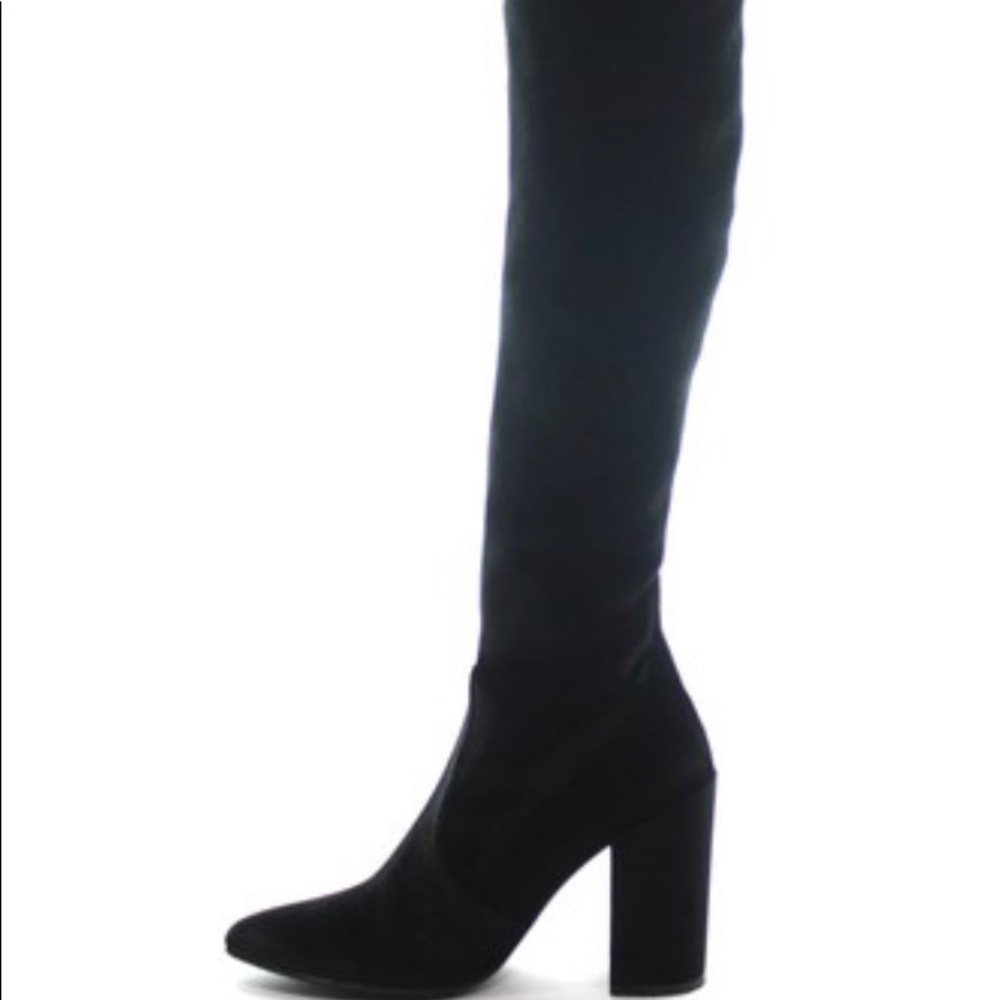 Stuart Weitzman Velvet Thigh High Boots - Gem